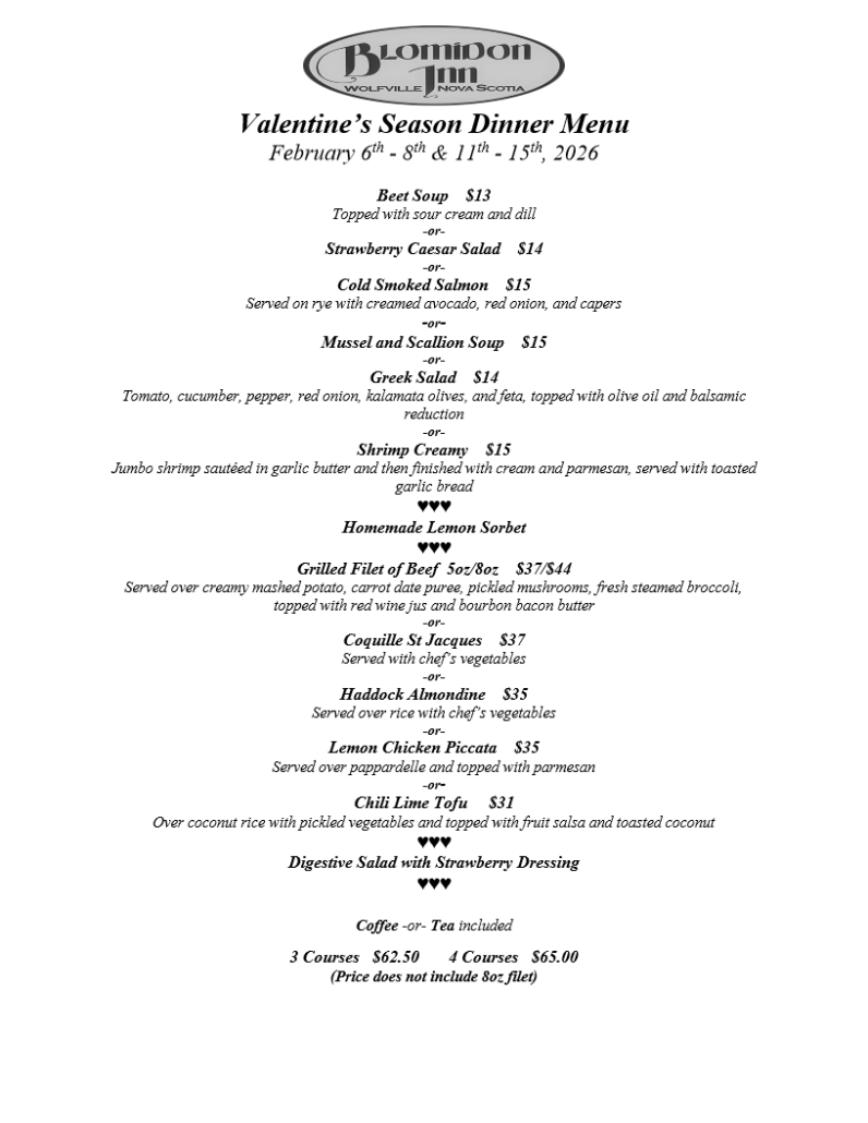 Valentine’s Menu